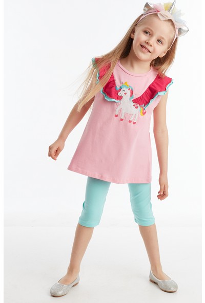 Denokids Fırfırlı Unicorn Kız Çocuk Tunik Takım Denokids Fırfırlı Unicorn Kız Çocuk Tunik Takım