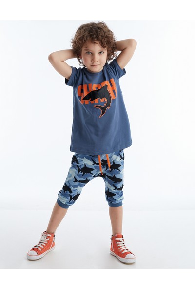 Mushi Shark Camo Erkek Çocuk Kapri Takım