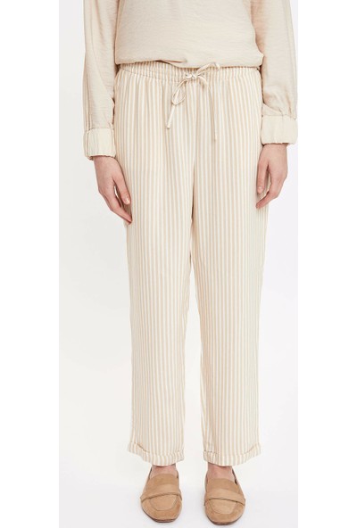DeFacto Relax Fit Çizgili Beli Bağcık Detaylı Viiskon Pantolon N7851AZ20SP DeFacto Relax Fit Çizgili Beli Bağcık Detaylı Viiskon Pantolon N7851AZ20SP