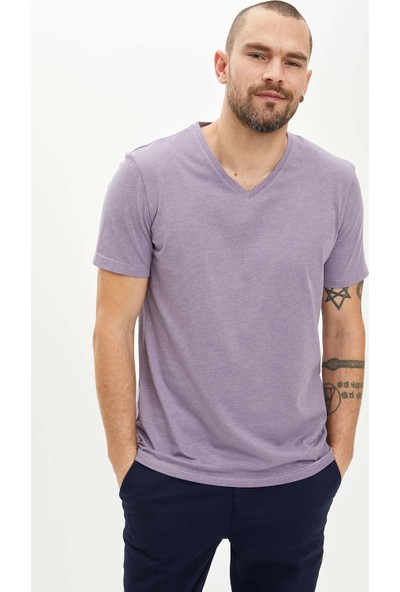 DeFacto Slim Fit V Yaka Basic Tişört M7669AZ20SP