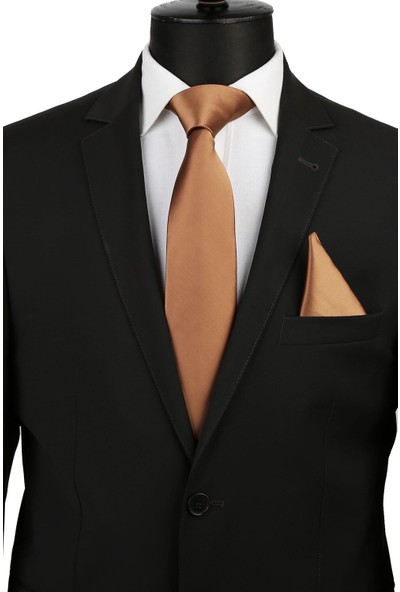 Kravatkolik Bakır Mendilli Düz Saten Kravat 1602 Kravatkolik Bakır Mendilli Düz Saten Kravat 1602