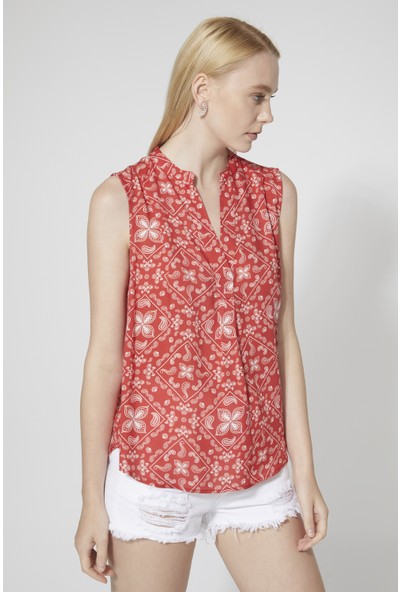 Stella Pulvis Kırmızı Denenli Kadın Bluz Kırmızı Desenli 38