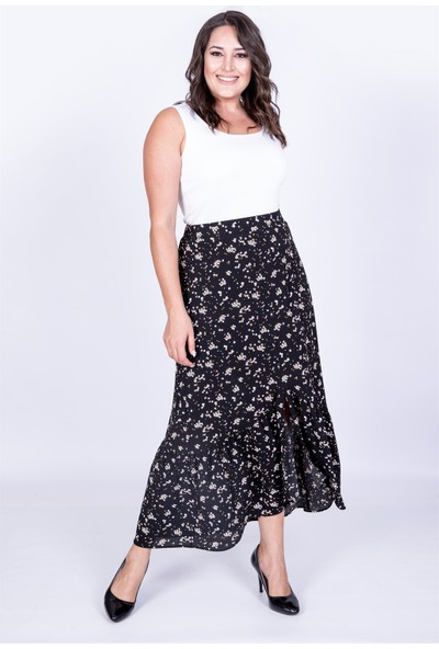 Myline Uzun Fırfır Detaylı Etek Siyah 40 35019 Myline Uzun Fırfır Detaylı Etek Siyah 40 35019