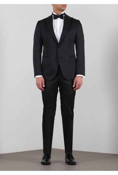 Ramsey Pilesiz Kruvaze Yaka Smokin Takım Elbise