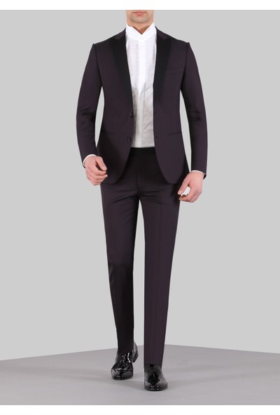 Ramsey Slim Fit Pilesiz Kruvaze Yaka Smokin Takım Elbise Ramsey Slim Fit Pilesiz Kruvaze Yaka Smokin Takım Elbise