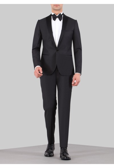 Ramsey Slim Fit Pilesiz Mono Yaka Smokin Takım Elbise Ramsey Slim Fit Pilesiz Mono Yaka Smokin Takım Elbise