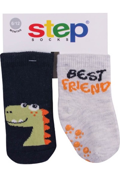 Step Dino 2'li Soket Bebek Çorabı 10078 Step Dino 2'li Soket Bebek Çorabı 10078