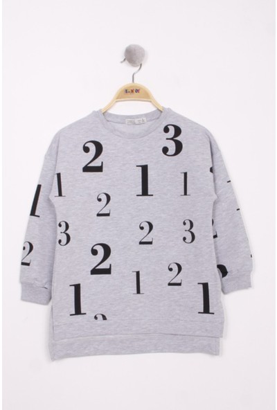 Toontoy Kız Çocuk Komple Sayı Baskılı Tunik