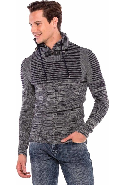 Cipo&Baxx CP206 İki Kat Yakalı Desenli Slim Erkek Triko Kazak XXL Cipo&Baxx CP206 İki Kat Yakalı Desenli Slim Erkek Triko Kazak XXL