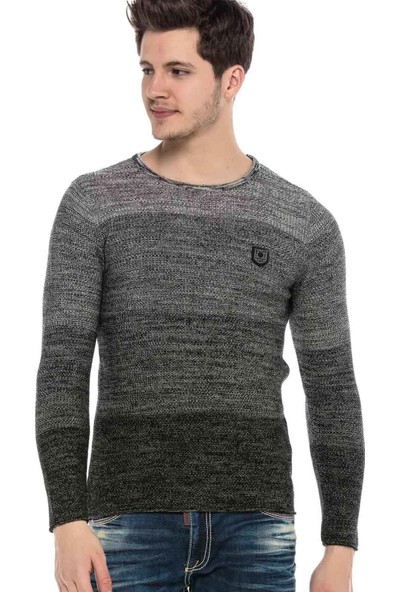 Cipo&Baxx CP205 Gri Tonları Bisiklet Yaka Spor Kazak L Cipo&Baxx CP205 Gri Tonları Bisiklet Yaka Spor Kazak L