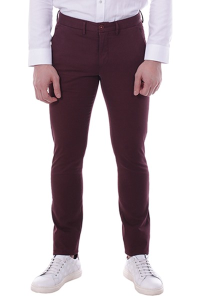 Diandor Dar Kesim Yandan Cepli Erkek Pantolon Bordo/Maroon 1913056 Diandor Dar Kesim Yandan Cepli Erkek Pantolon Bordo/Maroon 1913056