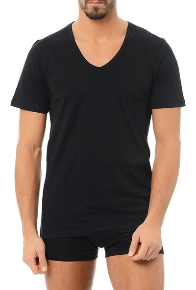 Kom Kısa Kol Koton Modal Erkek Enrıco 2'li V Yaka T-Shirt Kom Kısa Kol Koton Modal Erkek Enrıco 2'li V Yaka T-Shirt