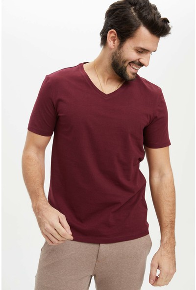 DeFacto Slim Fit V Yaka Basic Tişört M7668AZ20SP