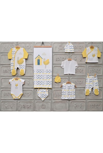Bebitof Kız Erkek Bebek Evli Kuş 10'lu Hastane Çıkışı Sarı 10015 0 - 3 Ay