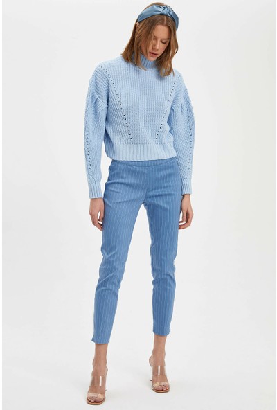 DeFacto Valentina Çizgili Cigarette Pantolon J8741AZ20SP DeFacto Valentina Çizgili Cigarette Pantolon J8741AZ20SP