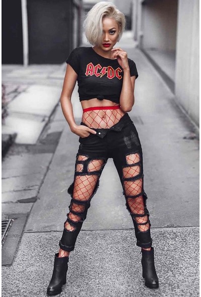 Merry See Seksi Fileli Çorap Kırmızı