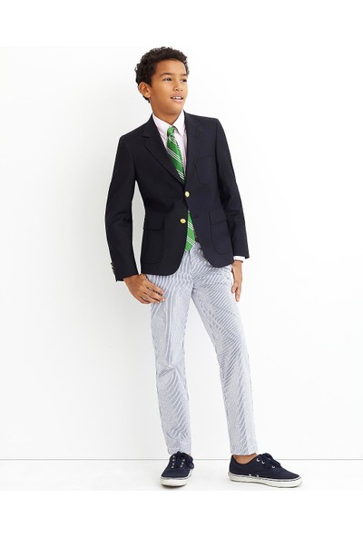 Brooks Brothers Erkek Çocuk Lacivert İki Düğme Blazer