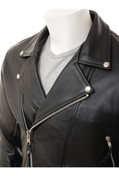 Derimont's Erkek Siyah Deri Biker Ceket Ashford Derimont's Erkek Siyah Deri Biker Ceket Ashford