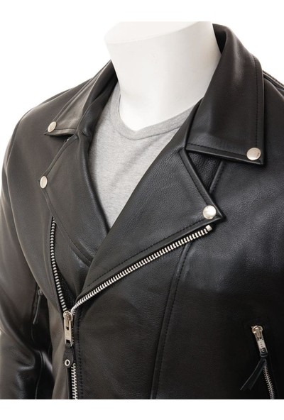 Derimont's Erkek Siyah Deri Biker Ceket Ashford Derimont's Erkek Siyah Deri Biker Ceket Ashford