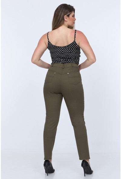 Gül Moda Askeri Yeşil Kadın Yüksek Bel Cotton Cepli Pantolon Askeri Yeşil Gül Moda Askeri Yeşil Kadın Yüksek Bel Cotton Cepli Pantolon Askeri Yeşil