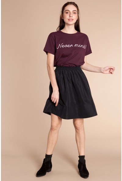 Bexy Ayşe - Cupra Görünümlü Siyah Etek M