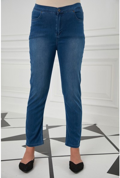 Rmg Büyük Beden Dar Paça Kadın Kot Pantolon