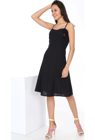 Uzman Tekstil Otantik Buldan Bezi&şile Ebzi Ip Askılı Yaka Güllü Elbise