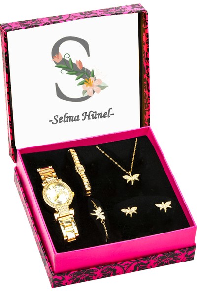 Fotomcity S Harfi Bayan Set Yusufcuk Kolye Küpe Bileklik Saat
