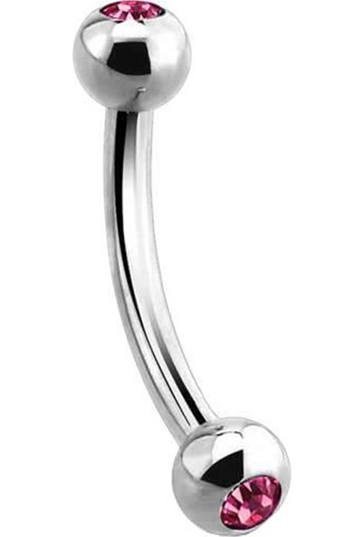 Getss İki Ucu Toplu Kaş Unisex Çelik Piercing PR005