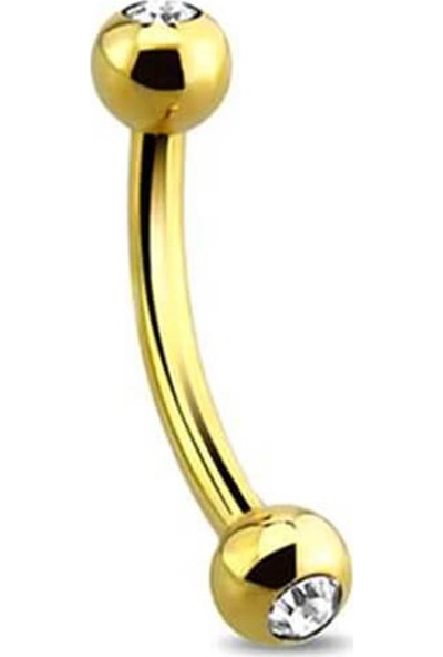 Getss İki Ucu Toplu Kaş Unisex Çelik Piercing PR005