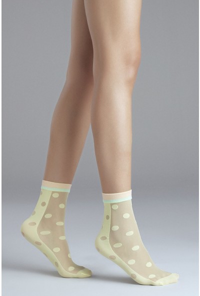 Penti Açık Sarı Yellow Dots Soket Çorabı