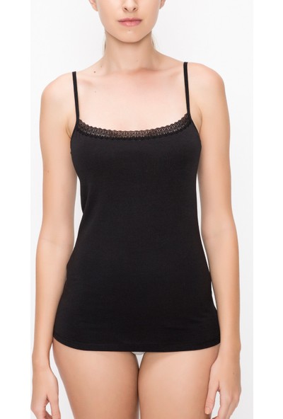 Penti Siyah Göğsü Destekli Atlet