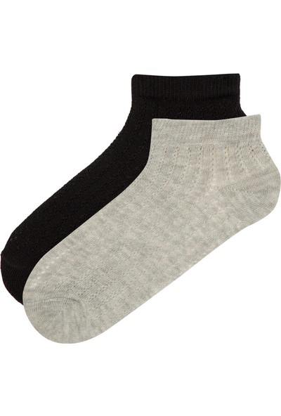 Penti Siyah - Çok Renkli Colosio 2'li Patik Çorap