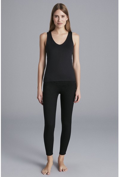 Penti Siyah Corset Denim Jegging Tayt Penti Siyah Corset Denim Jegging Tayt