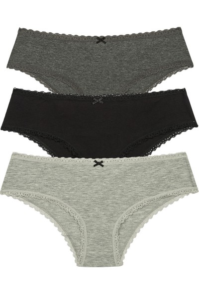 Penti Gri Melanj Daily Lace 3'lü Hipster Külot