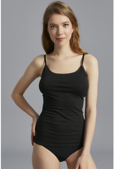 Penti Siyah Cotton Basic Ince Askılı Atlet Penti Siyah Cotton Basic Ince Askılı Atlet