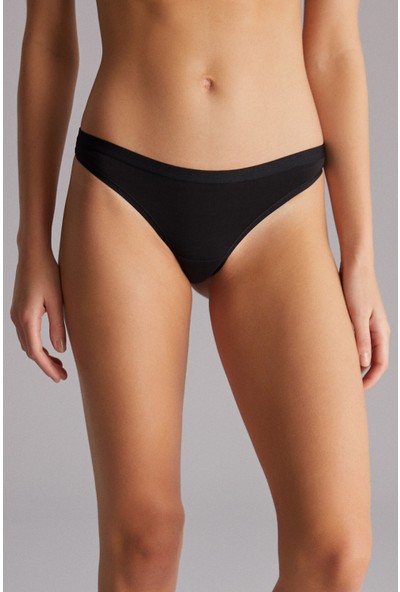 Penti Siyah Fresh Basic String Külot