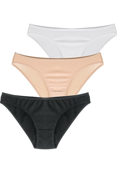 Penti Ten Siyah Beyaz Fresh Slip Külot 3'lü Paket Penti Ten Siyah Beyaz Fresh Slip Külot 3'lü Paket