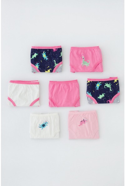 Penti Çok Renkli Kız Çocuk Space Dino 7li Slip