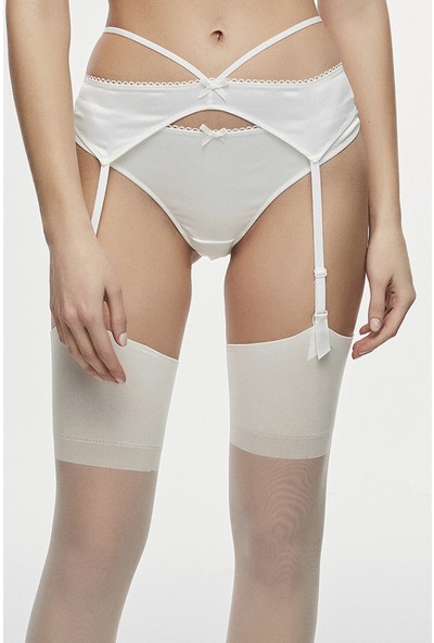 Penti Beyaz Satin Jartiyer