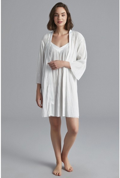 Penti Kırık Beyaz Bridal Sabahlık