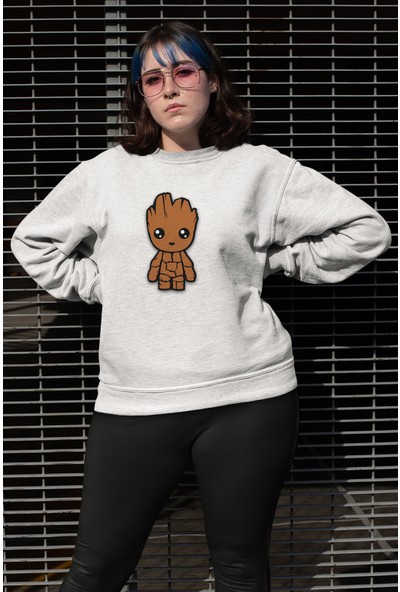 Angemiel Wear Groot Bebek Beyaz Kadın Sweatshirt