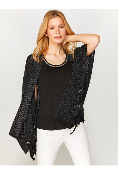 Faik Sönmez Simli Bol Form Triko Hırka 60795