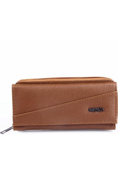 Manca Kadın Deri Cüzdan Yumuşak Dokulu ve Çok Bölmeli Tasarım