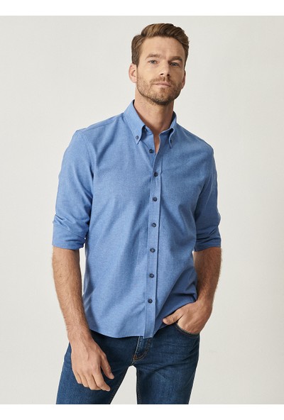 ALTINYILDIZ CLASSICS Düğmeli Yaka Tailored Slim Fit Oxford Gömlek