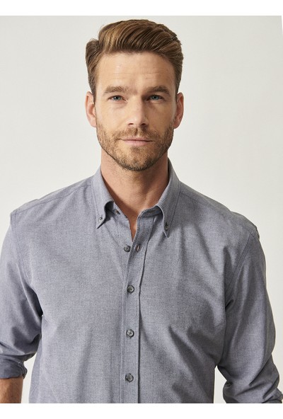 Altınyıldız Classics Düğmeli Yaka Tailored Slim Fit Oxford Gömlek