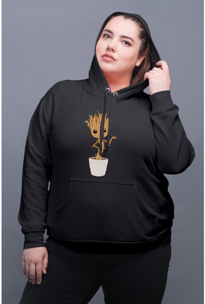 Angemiel Wear Öneri veren Groot Kadın Kapüşonlu Sweatshirt Angemiel Wear Öneri veren Groot Kadın Kapüşonlu Sweatshirt