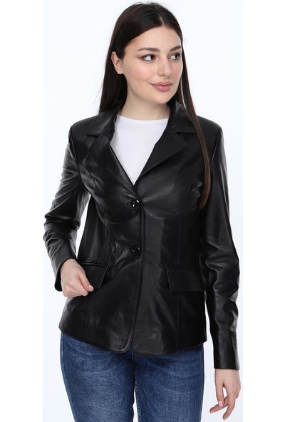 Derimonts Silva Siyah Kadın Deri Ceket