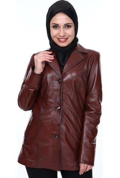 Derimonts Bordo Deri Ceket