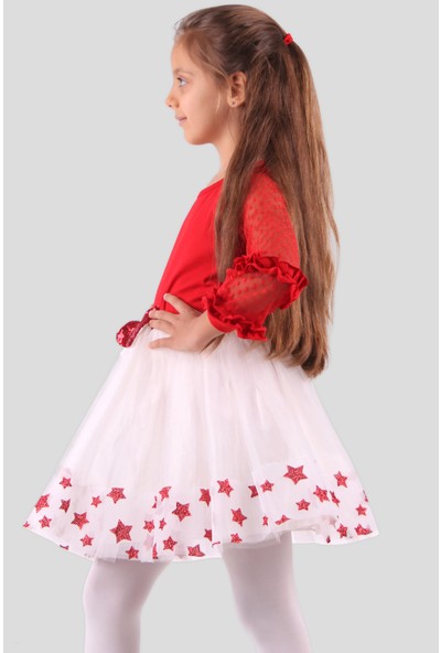 Breeze Kız Çocuk Tütü Etek Tüllü Yıldızlı Ekru (6-14 Yaş)